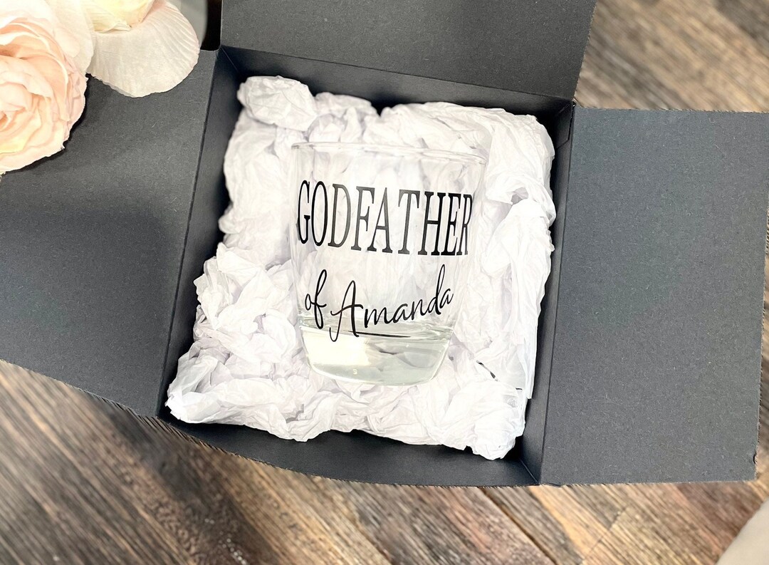 Godfather Whiskey Glass Gift Box Gift, Nino, Godfather Proposal Baptism ...