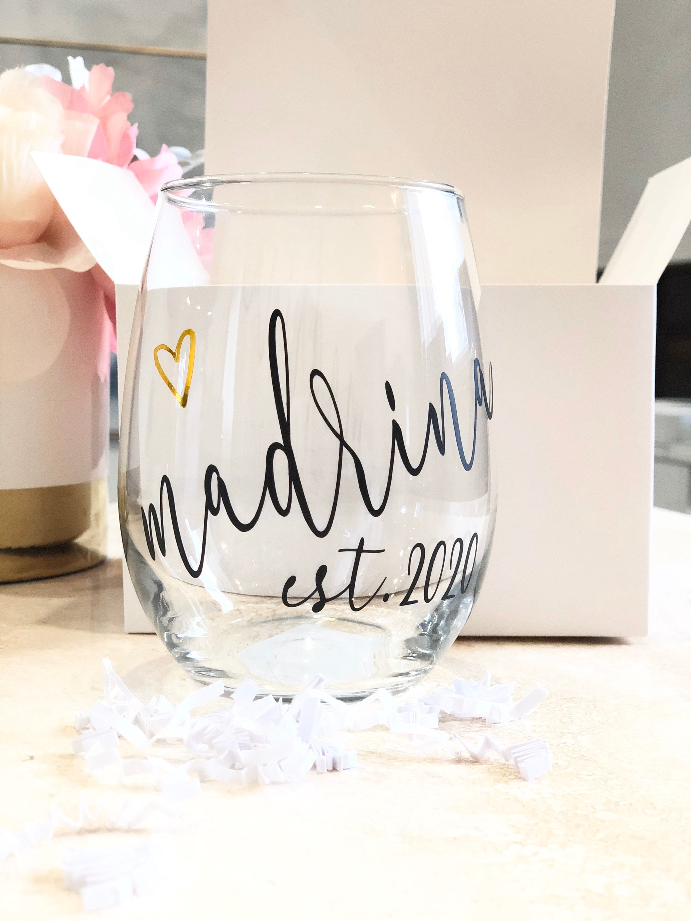 Madrina Wine Glass & Gift Box, Best Friend Gift, Godmother Gift ...