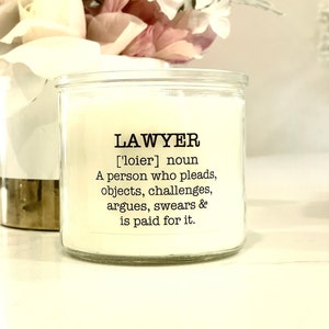 Lawyer Candle & Glass Bottle Matches Gift Box, Attorney Gift Box, Bar ...