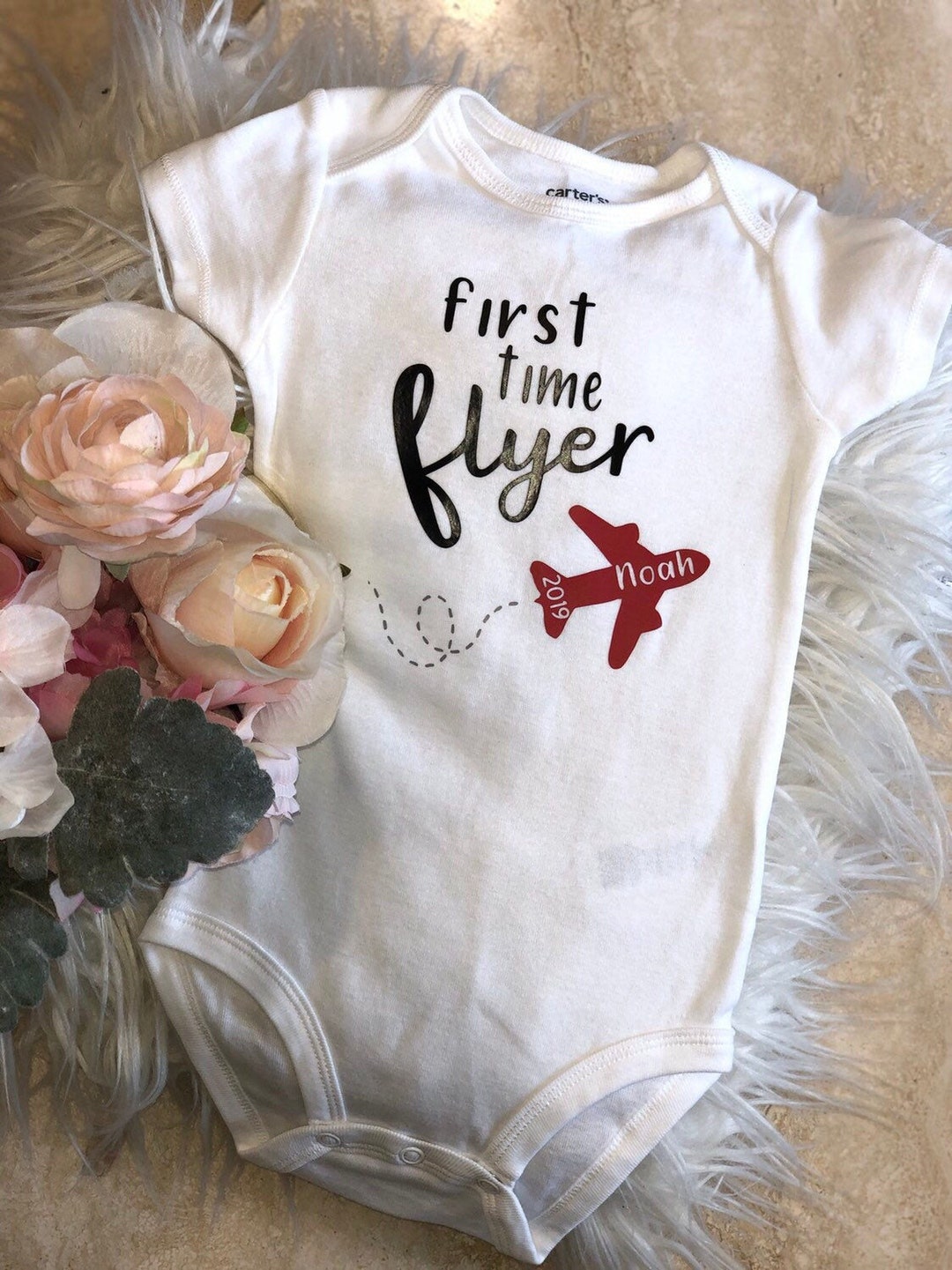 First Time Flyer Personalized Baby Shirt, 1st Time Flying, Baby First ...