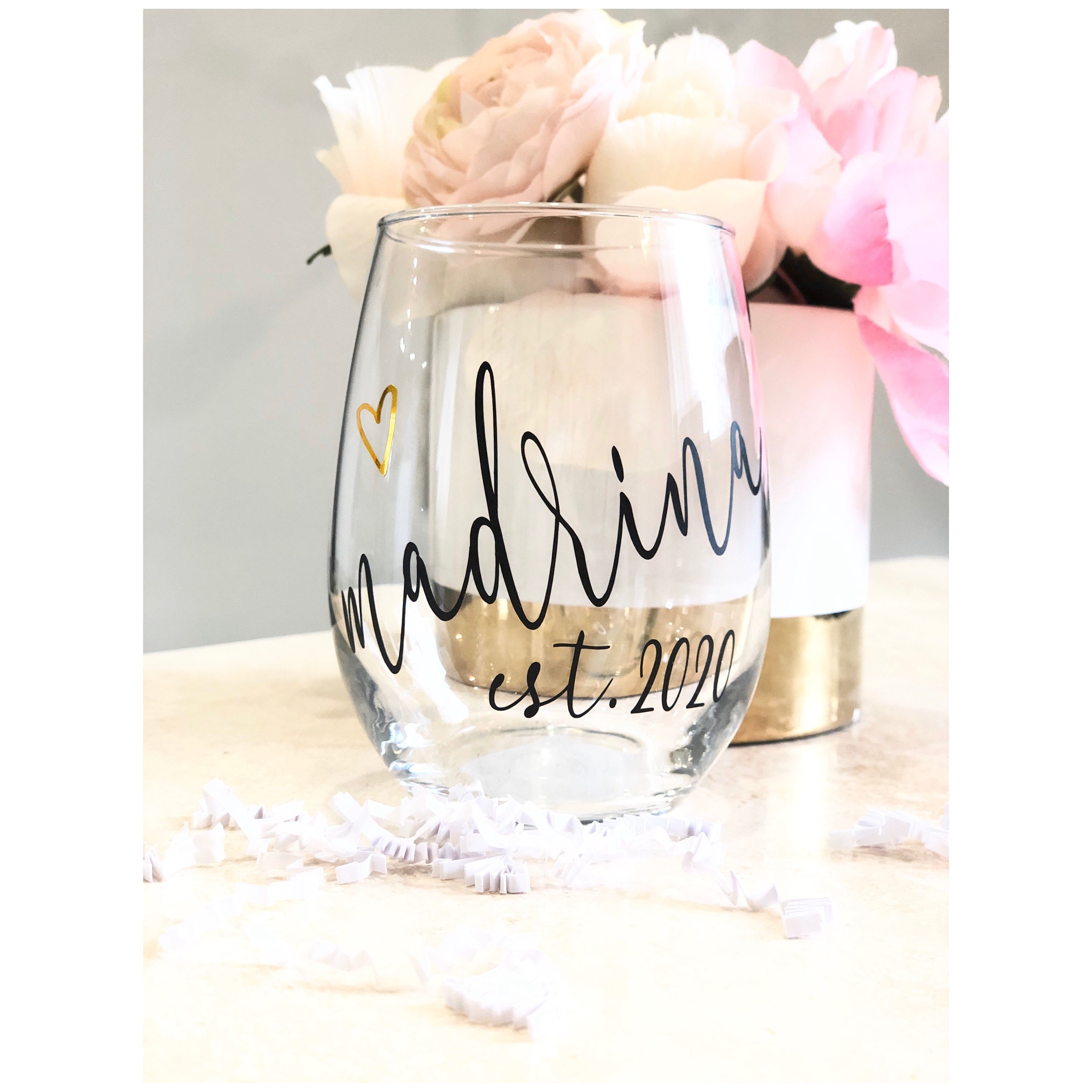 Madrina Wine Glass & Gift Box, Best Friend Gift, Godmother Gift ...