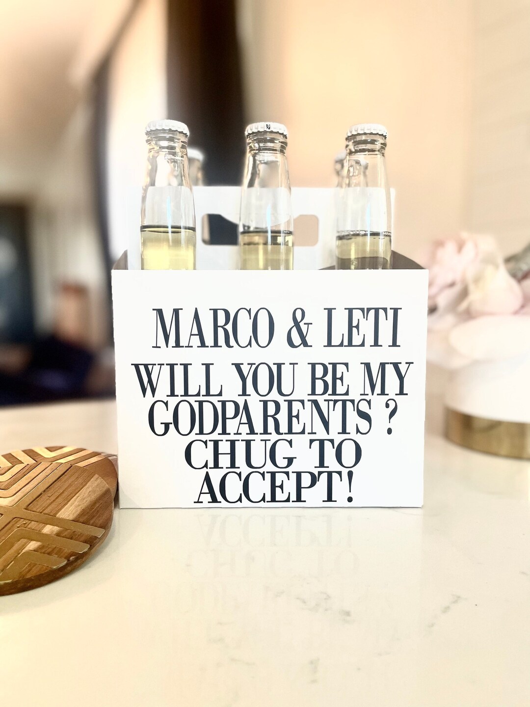 Godparents Six Pack Craft Cardboard Beer Caddy Proposal, Chug to Accept ...