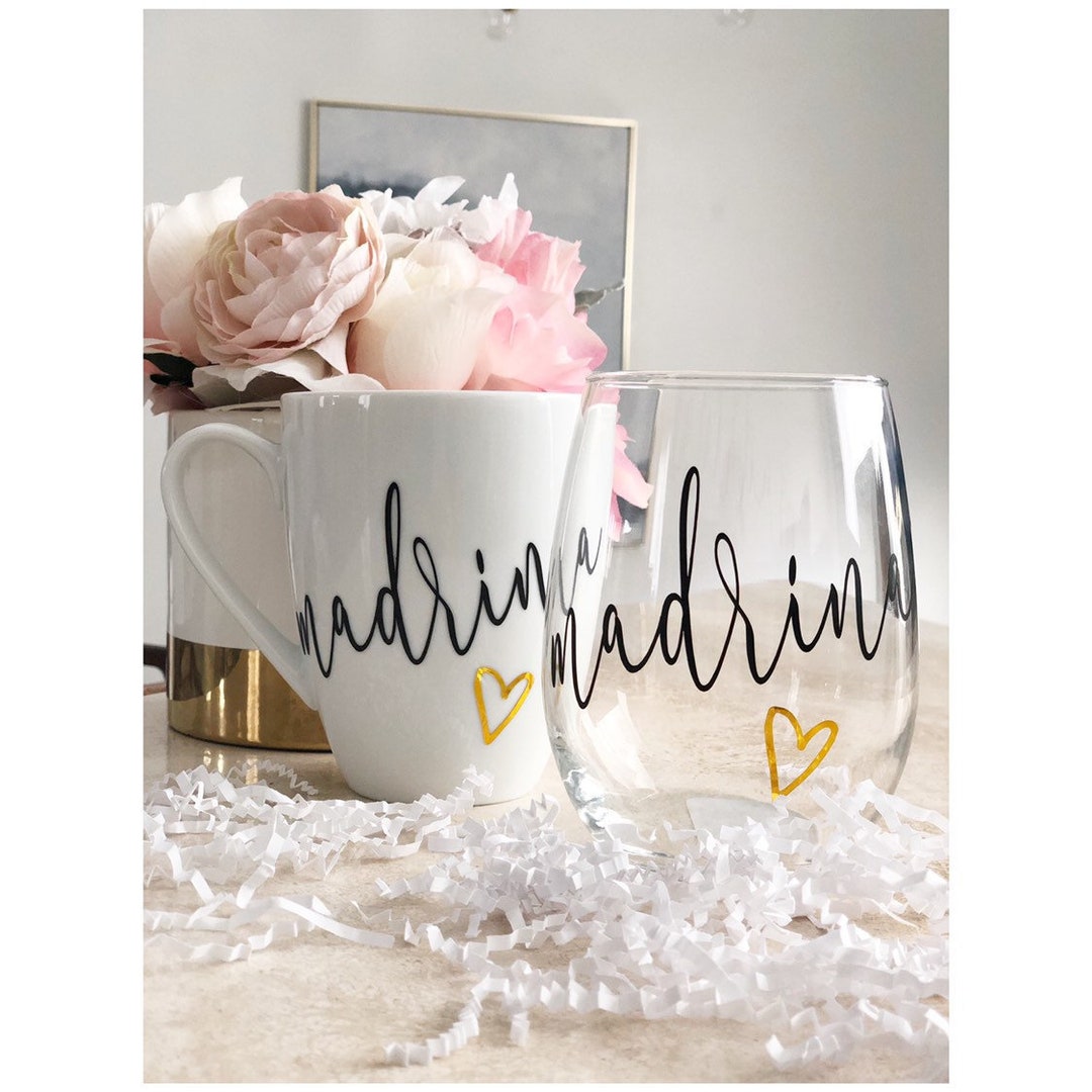 Madrina Mug and Wine Glass, Best Friend Gift, Godmother Gift, Godmother ...
