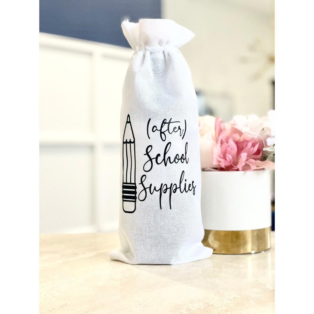 Teacher Wine Themed Gift, Teacher Wine Bag, Personalized Teacher Gift ...