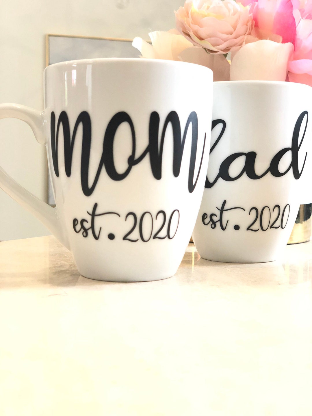 Mom & Dad Mug Set, Promoted to Parents, New Baby Gift Set, Pregnancy ...