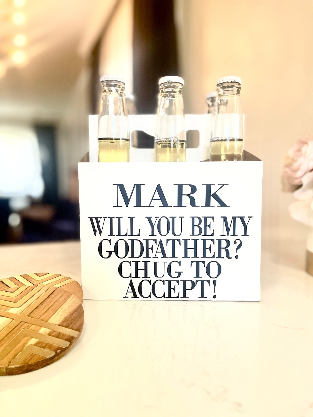 Godfather Six Pack Craft Cardboard Beer Caddy Proposal, Chug to Accept ...
