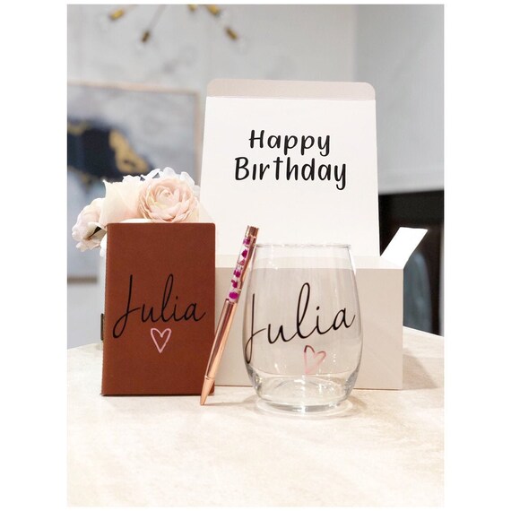 Happy Birthday Personalized Gift Box Wine Glass Gift Box | Etsy