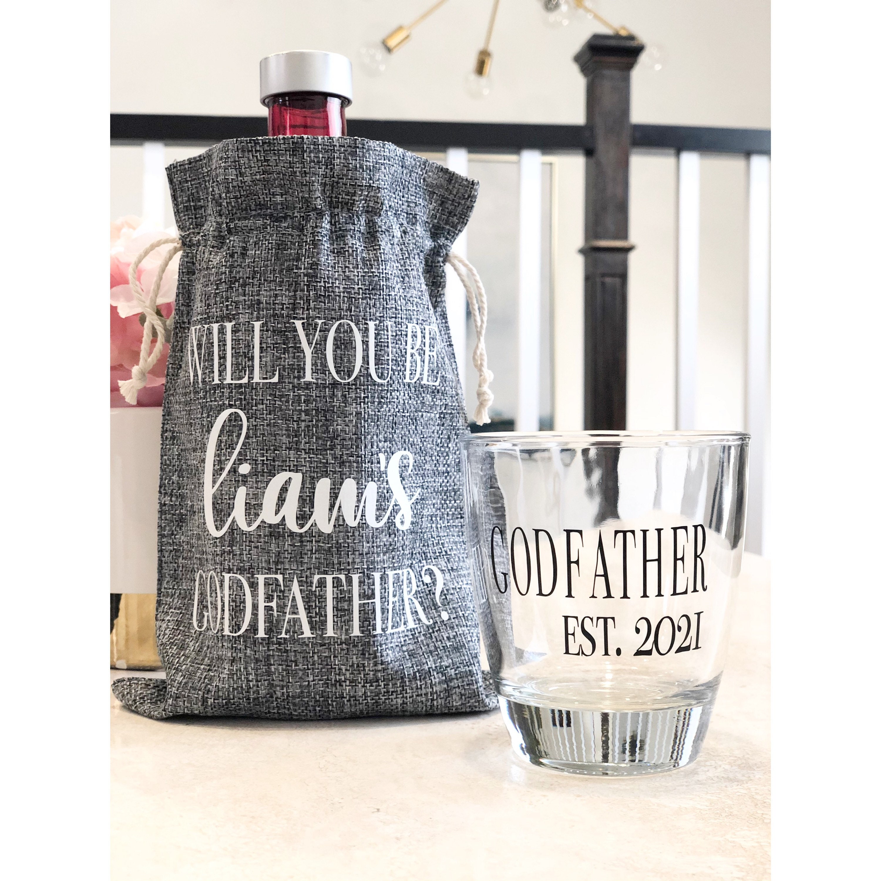 Godfather Liquor Bag & Glass Proposal Godfather Custom Liquor | Etsy