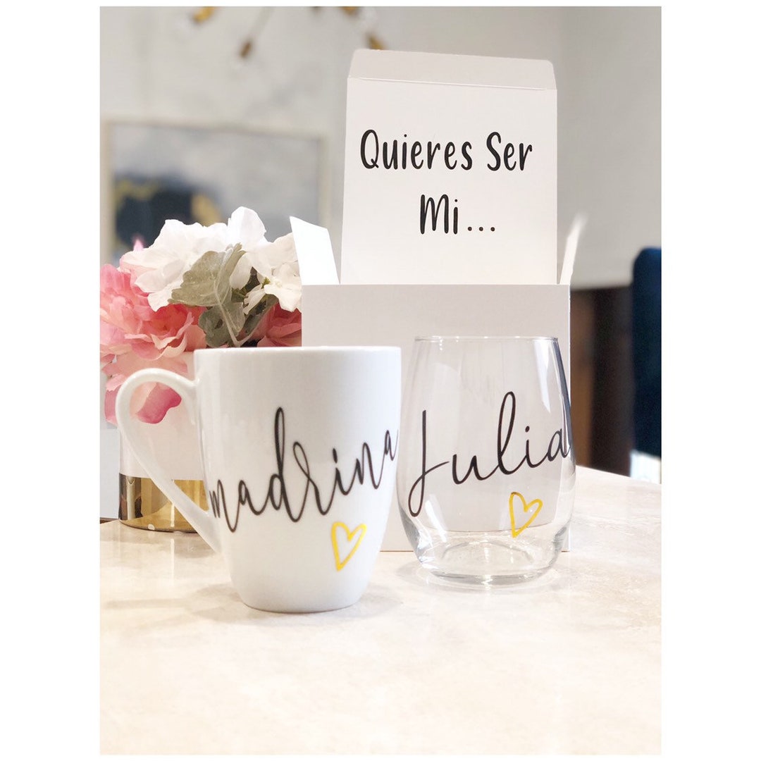 Madrina Mug and Wine Glass, Best Friend Gift, Madrina Gift, Godmother ...