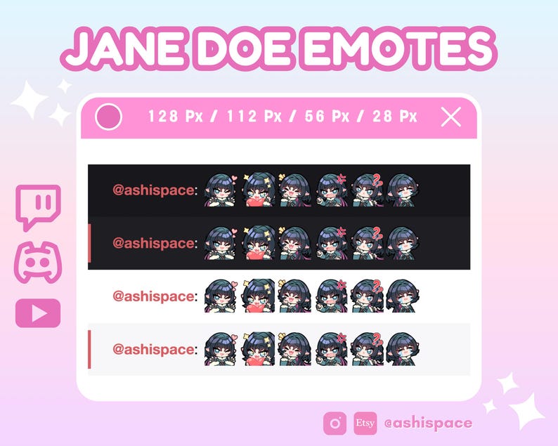 Zenless Zone Zero Jane Doe Emotes | 6 Emotes for Twitch, Discord ...