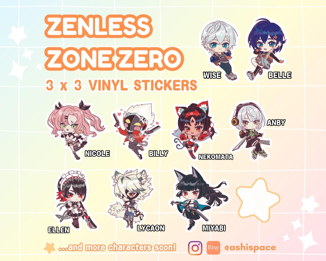 Zenless Zone Zero Stickers | 3 Inch Vinyl | ZZZ Chibi Stickers | Belle ...
