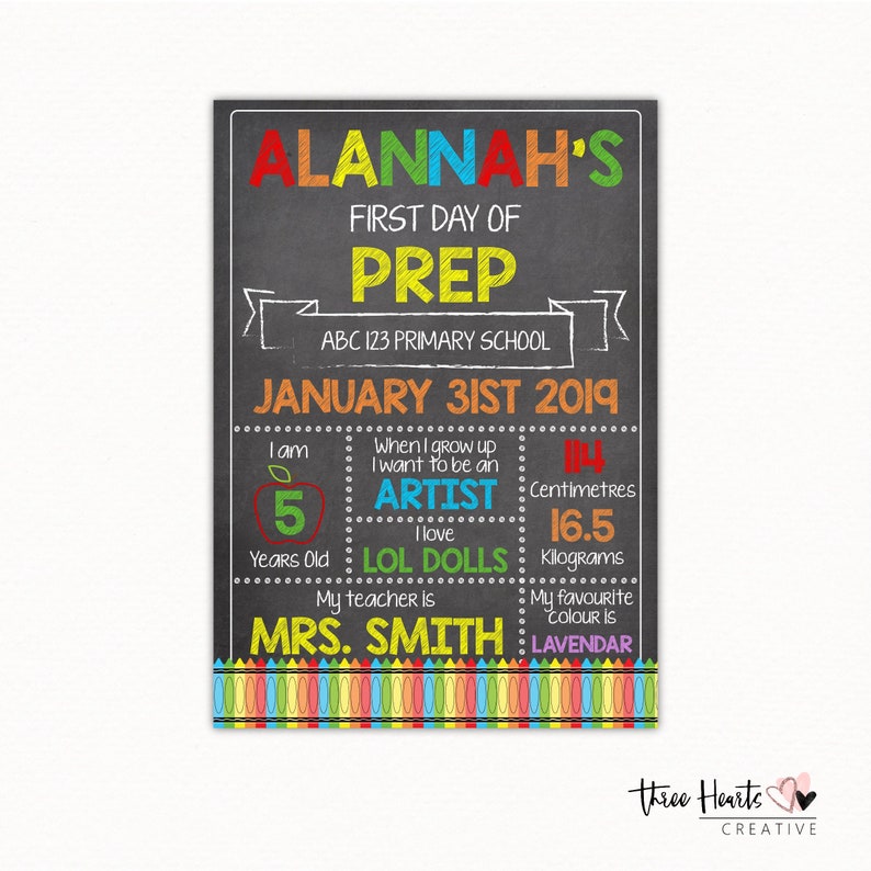 First Day of School Print - Kindergarten Board - School Printable ...