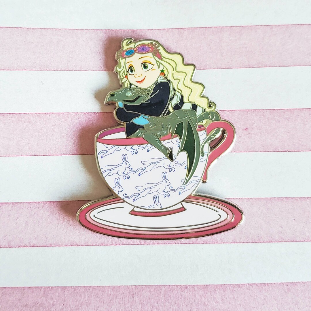 Weird Girl Teacup Ride Enamel Pin - Etsy