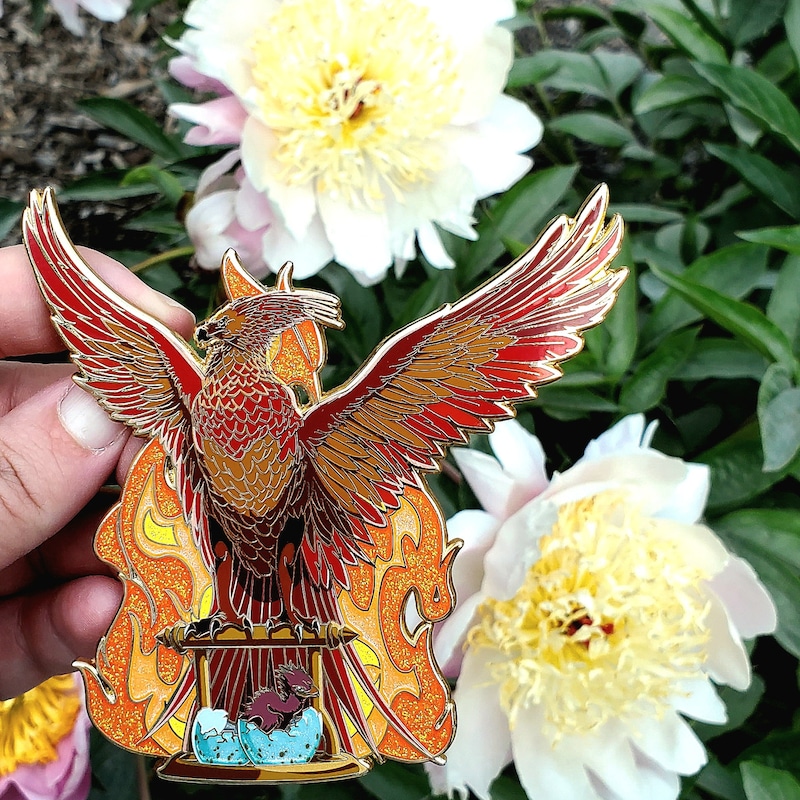 Phoenix Pin - Etsy