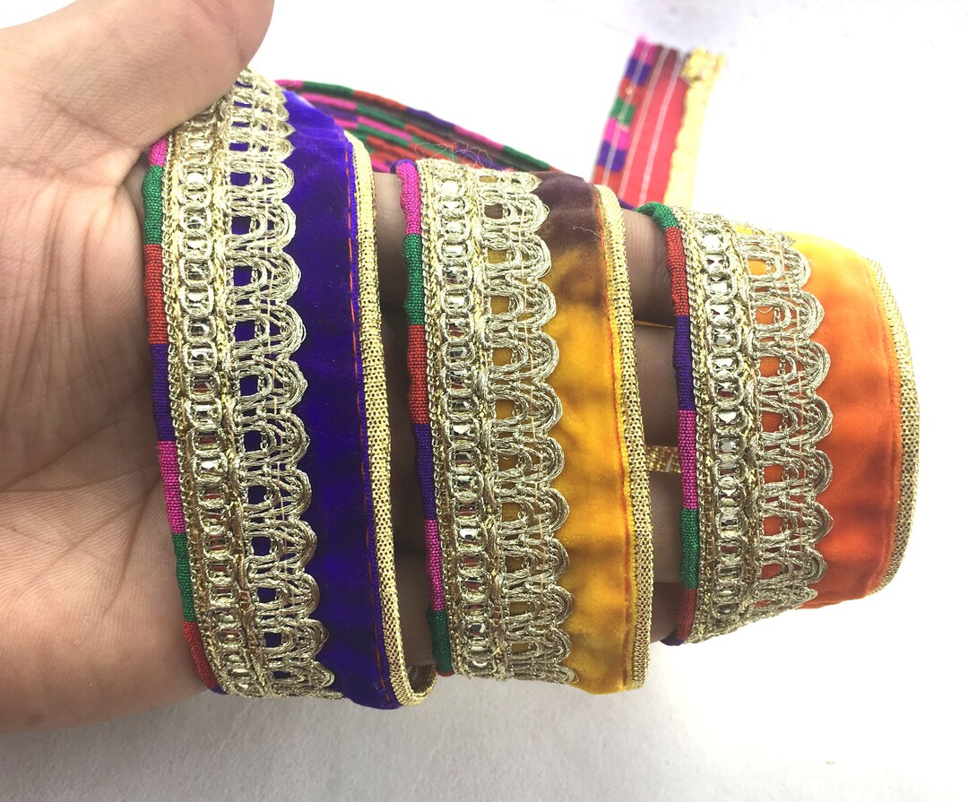 4 Yard Indian Gota Trim Golden Zari Trim Braid Embroidered - Etsy