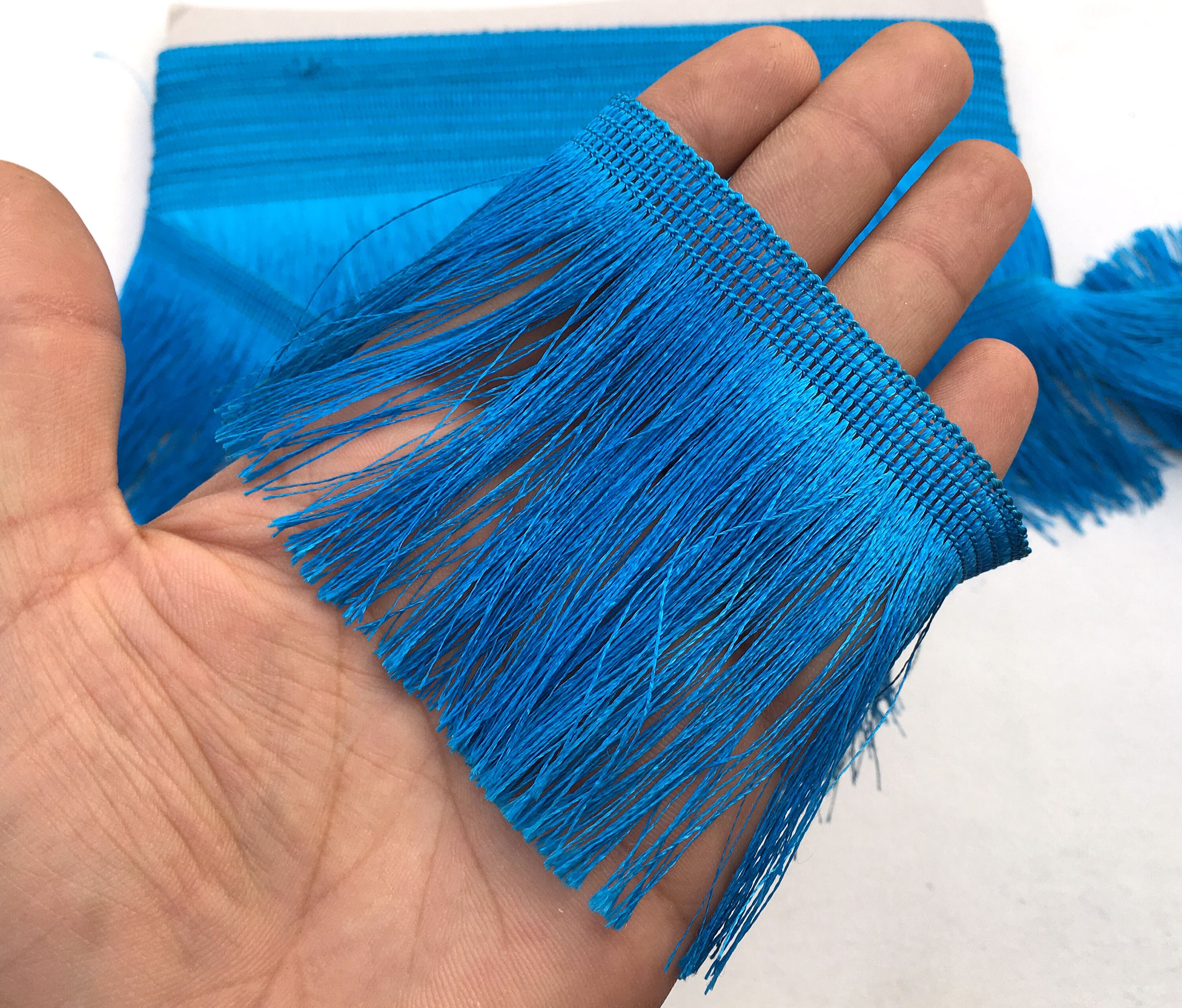 Indian Blue Fringe Trims Fringe Laces Saree Borders Craft Ribbons ...