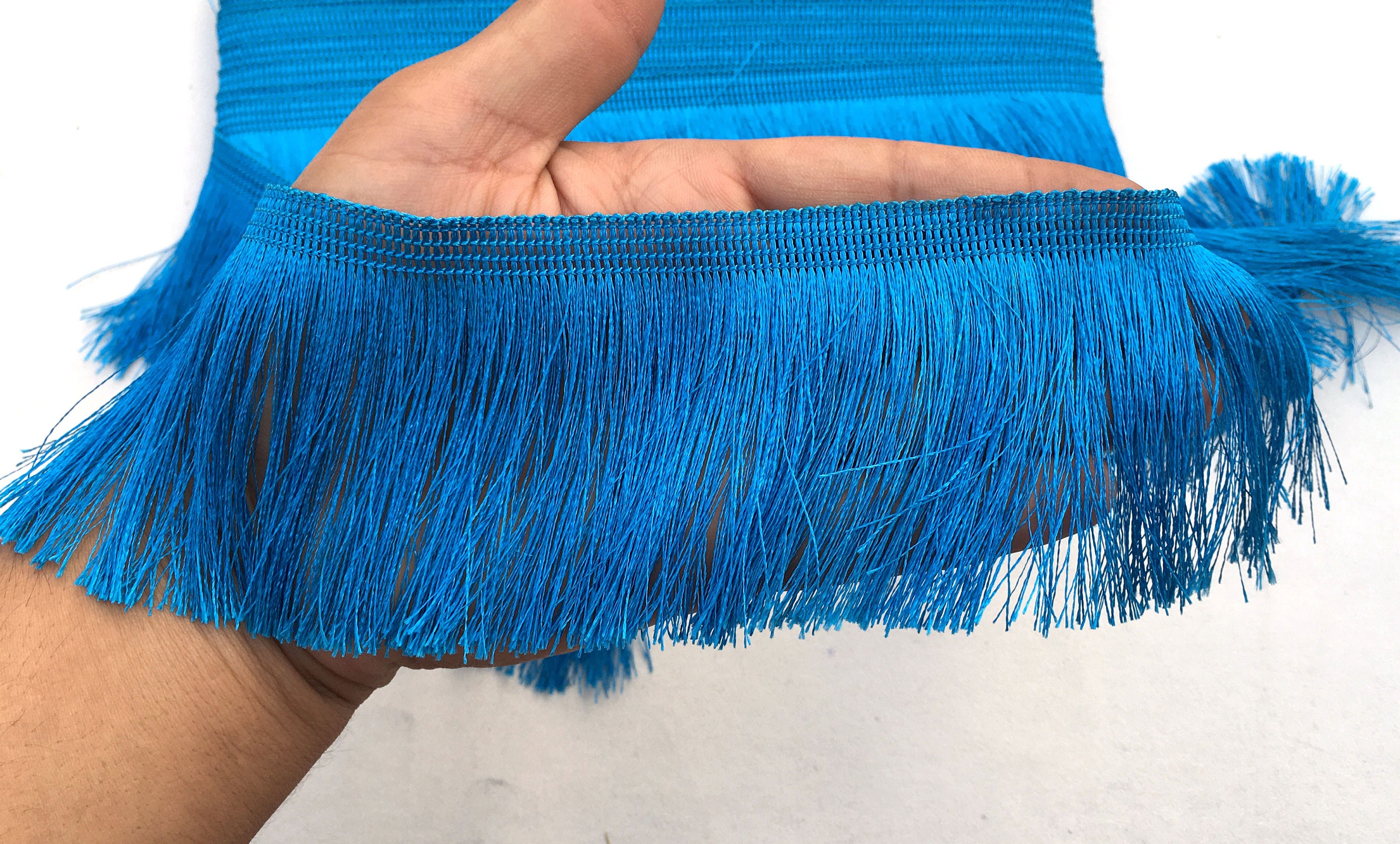 Bordes de la franja azul indio bordes Fringe Los bordes Saree arte ...