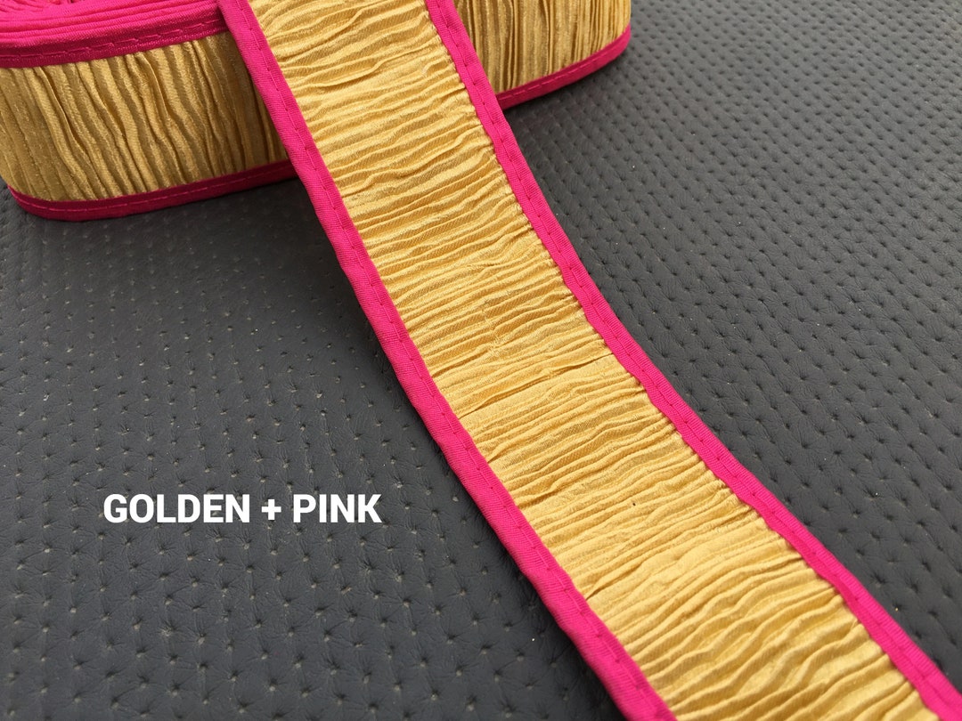 Golden Jacquard Ribbon Lace, Rinkal Style Indian Trim, Sewing, Crafting ...