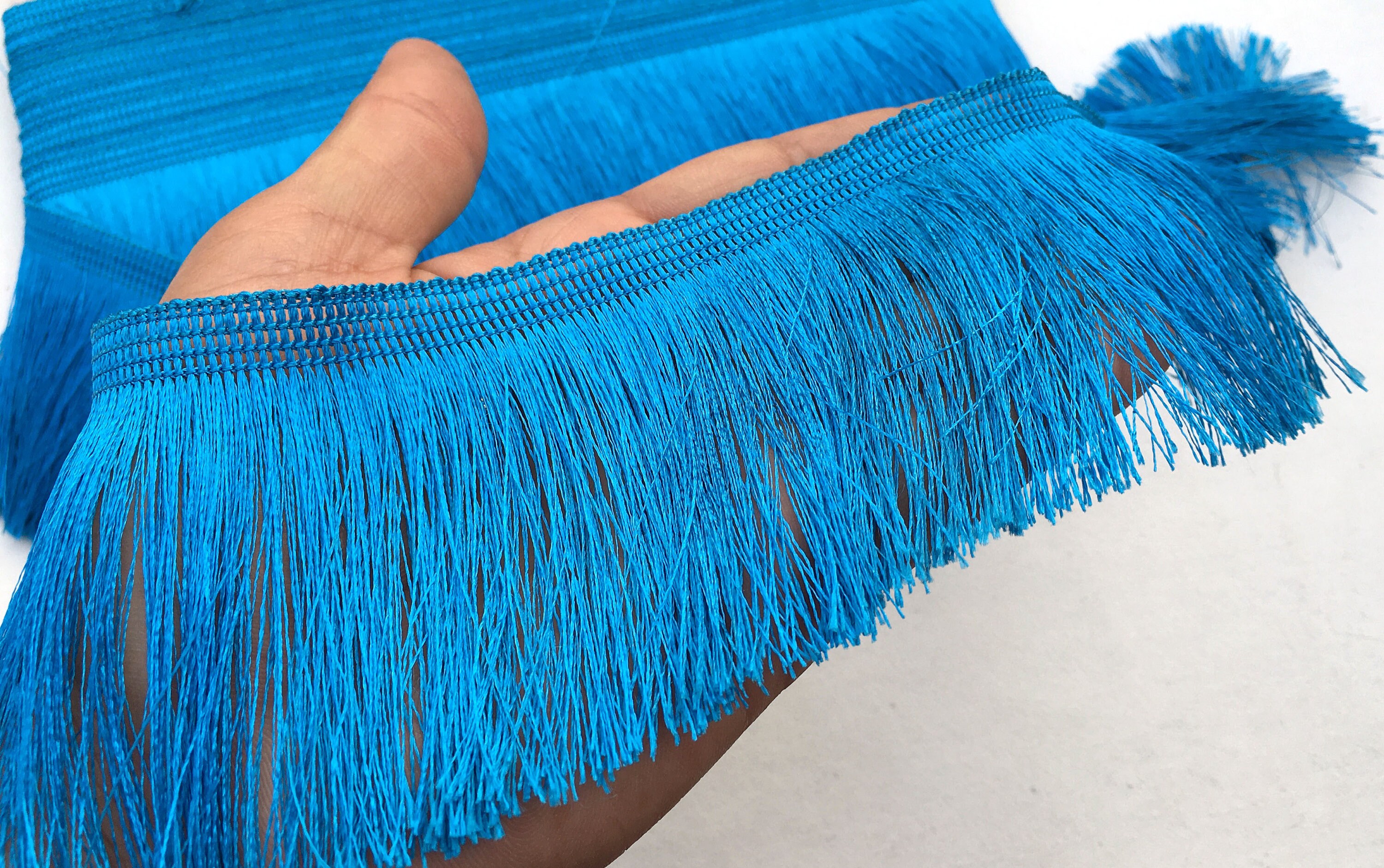 Indian Blue Fringe Trims Fringe Laces Saree Borders Craft Ribbons ...