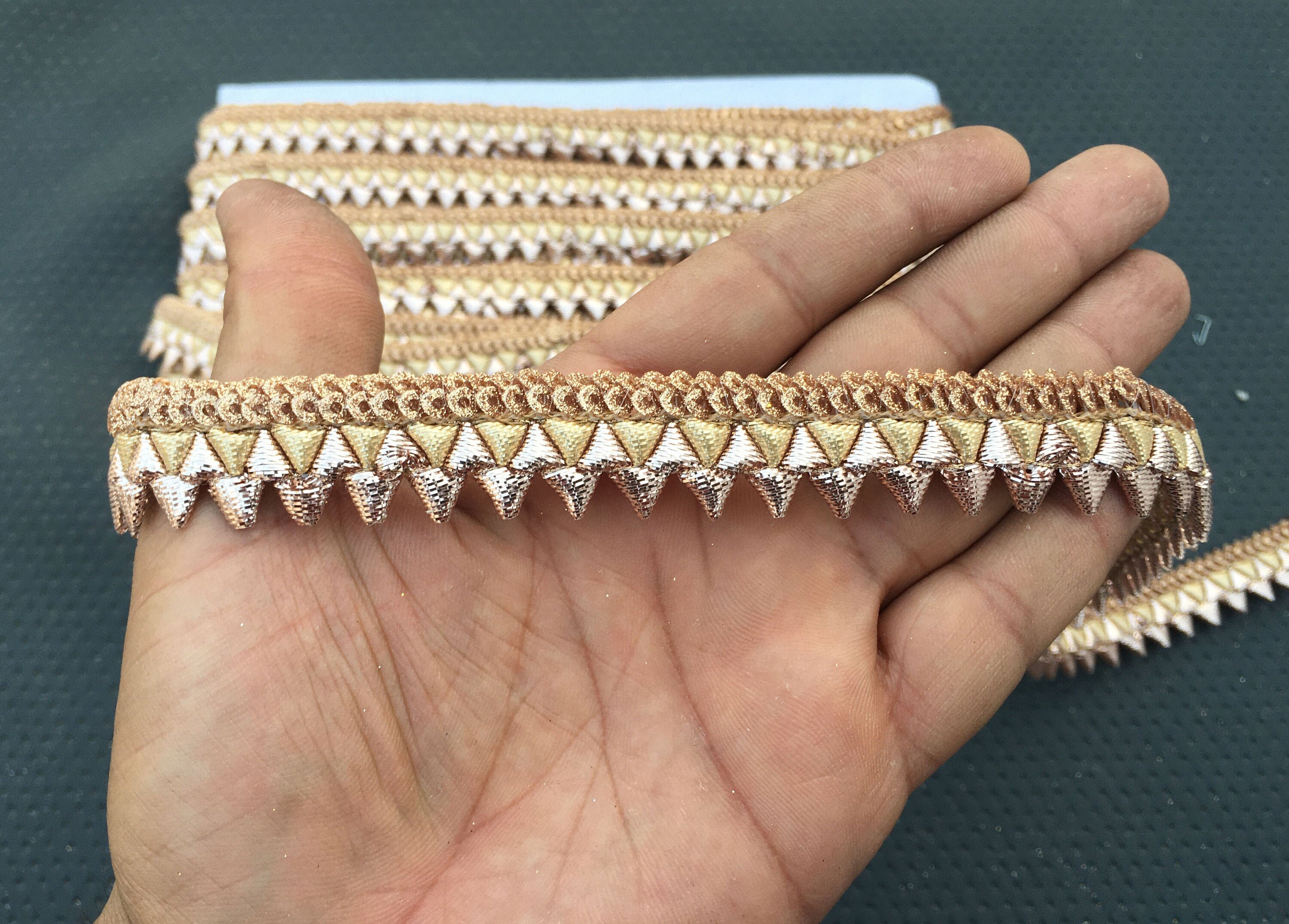 Home & Hobby By Yard Beautiful Golden Fringe Ribbon Lace Trim For ...
