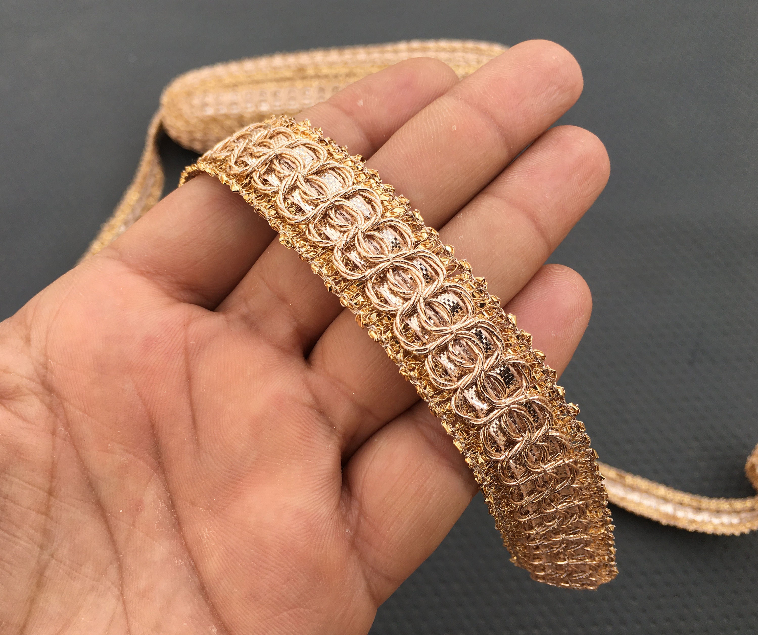 By Yard Beautiful Rose Gold Ribbon Lace Trim for Crafting,sewing Used ...