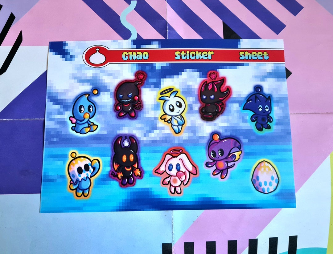 Sonic Chao Sticker Sheet A5 - Etsy