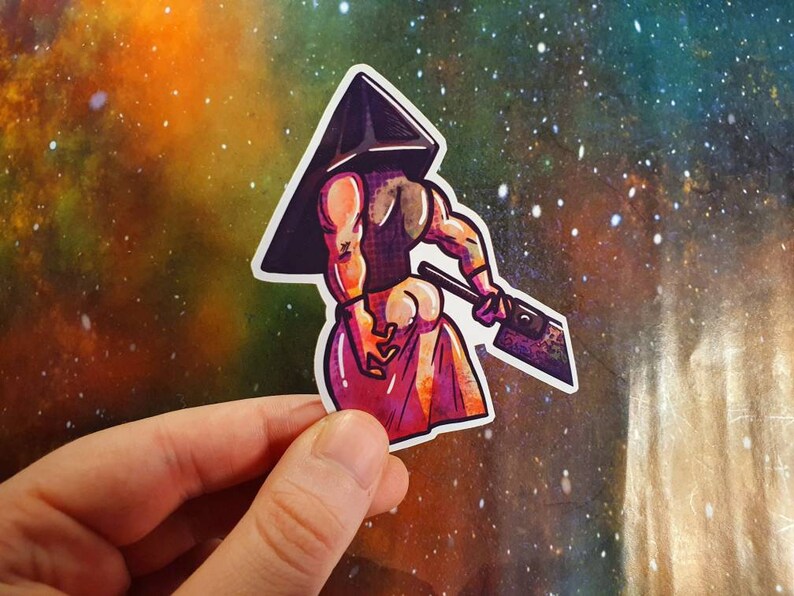 Pyramid Head Cake Glossy and Holographic Sticker - Etsy UK