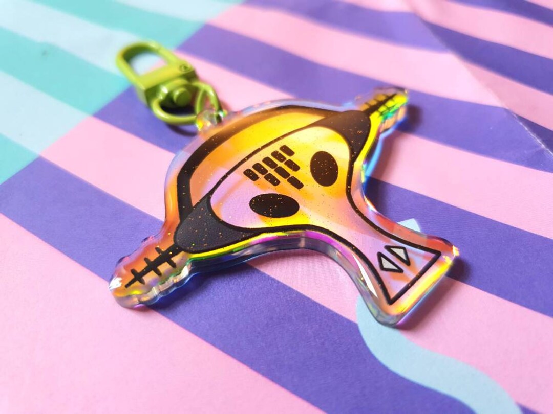 JSRF - Rainbow Glitter Graffiti Soul Charm - Green Clasp - Etsy