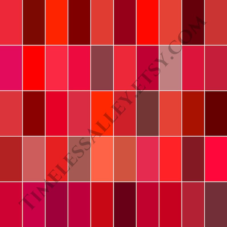 50 Shades of Red Digital Paper Pack / Scrapbook Papers / Printable ...
