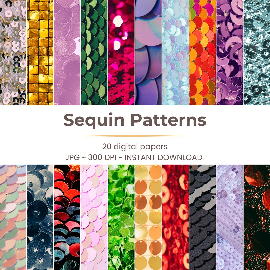 Colorful Sequin Patterns Digital Paper Pack / Scrapbooking Printable ...