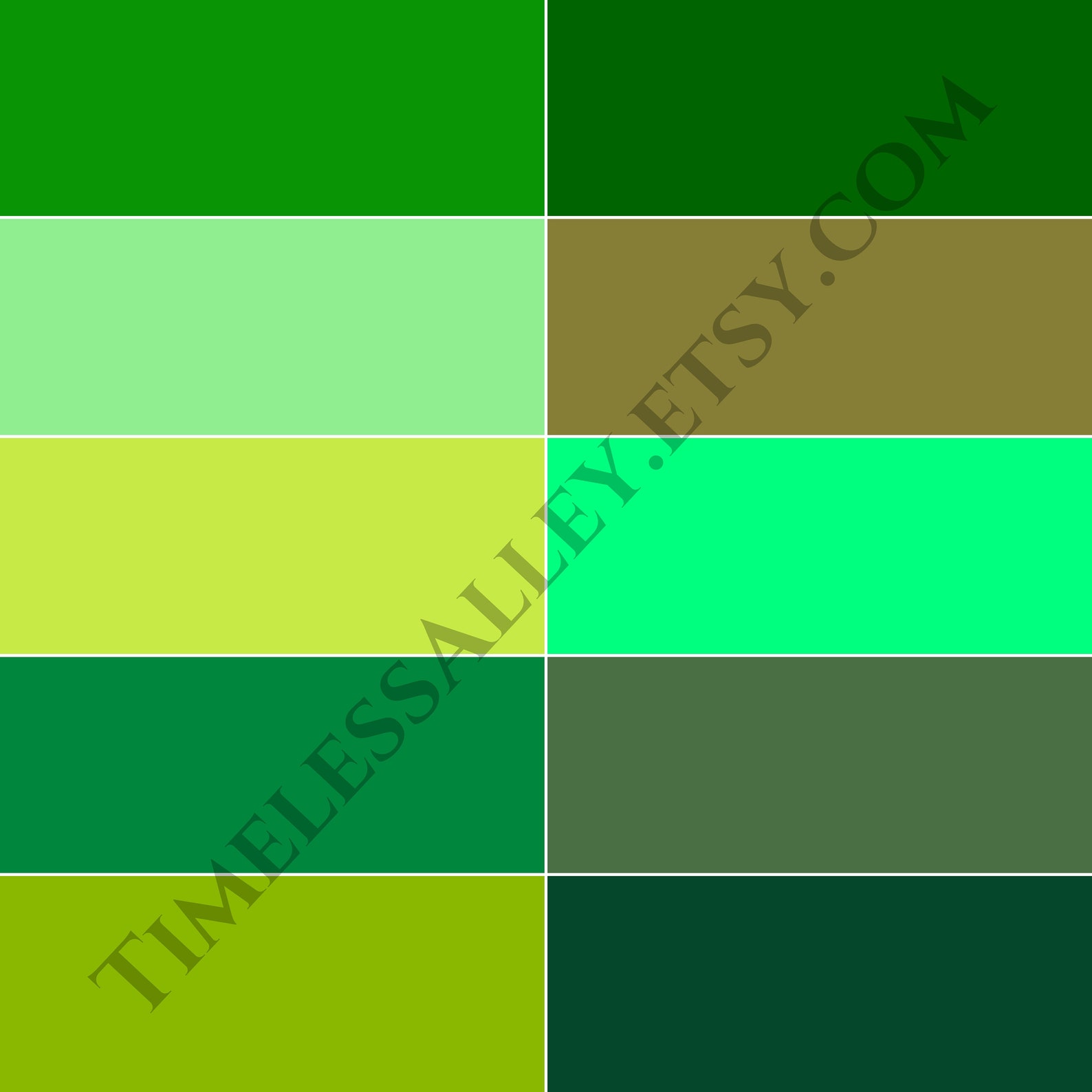 Green Digital Paper Pack, 50 Solid Shades (commercial Use) - Etsy