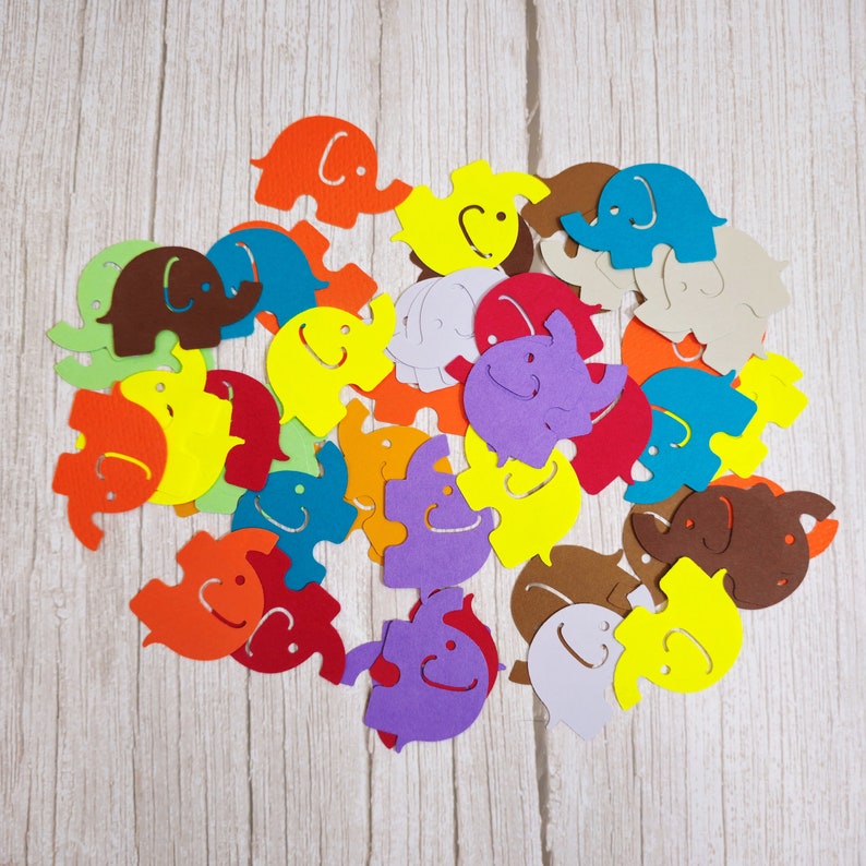 50 Paper Elephant Die Cuts, Scrapbooking Embellishments - Etsy