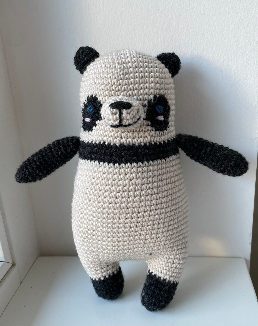 Panda Bear, Crocheted, Cuddly Toy, Cuddly Doll, Play Doll, Merino Wool ...