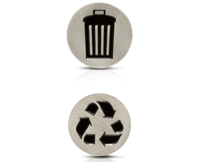 Metal Trash and Recycling Label Set (duo) | Kitchen Label | Vacation ...