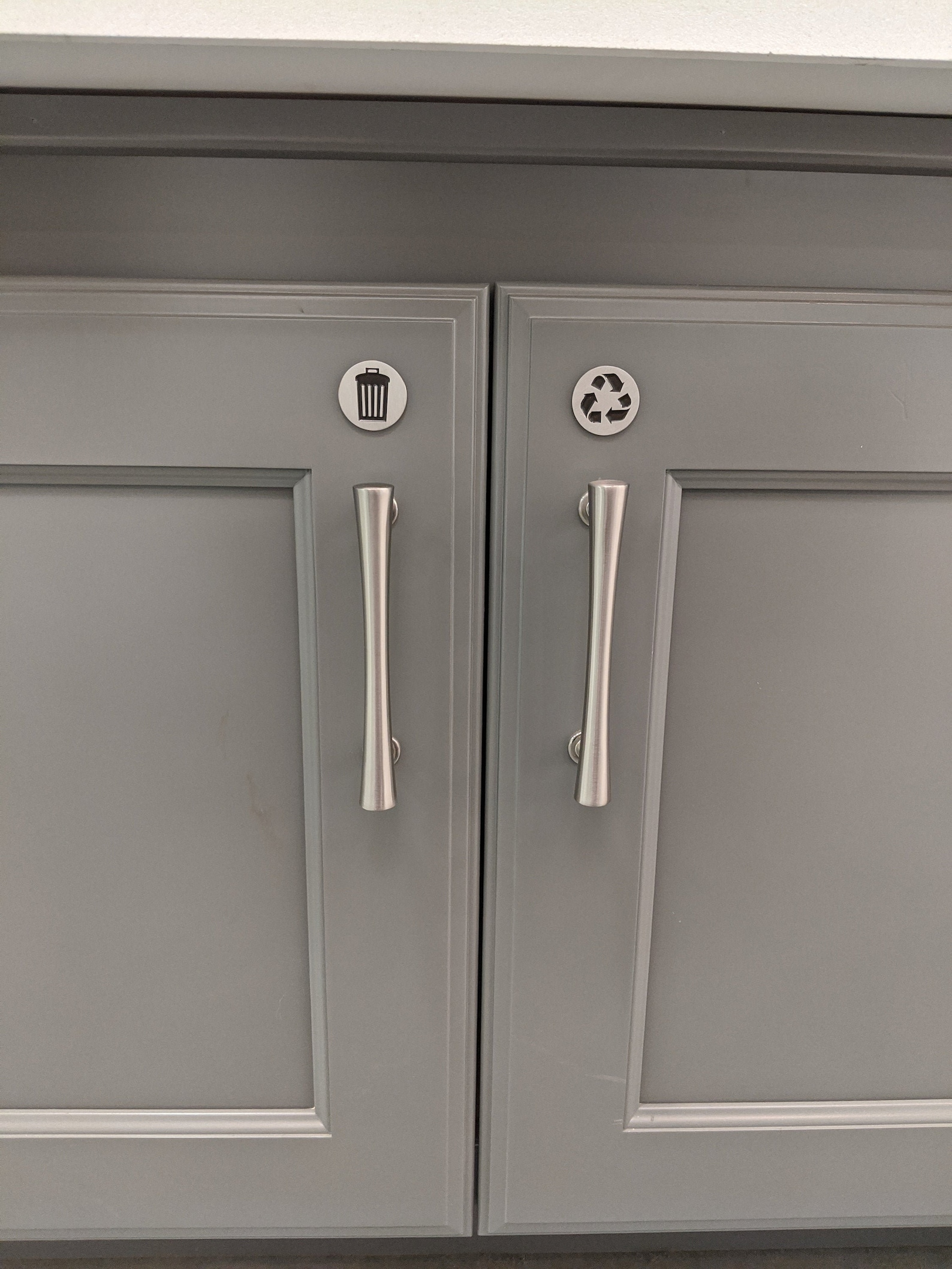 Metal Trash and Recycling Label Set duo Kitchen Label - Etsy