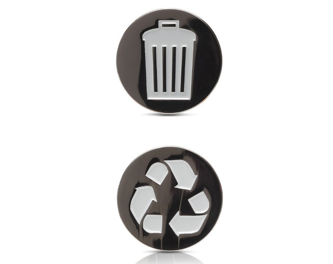 Metal Trash and Recycling Label Set duo Kitchen Label Vacation Rental ...