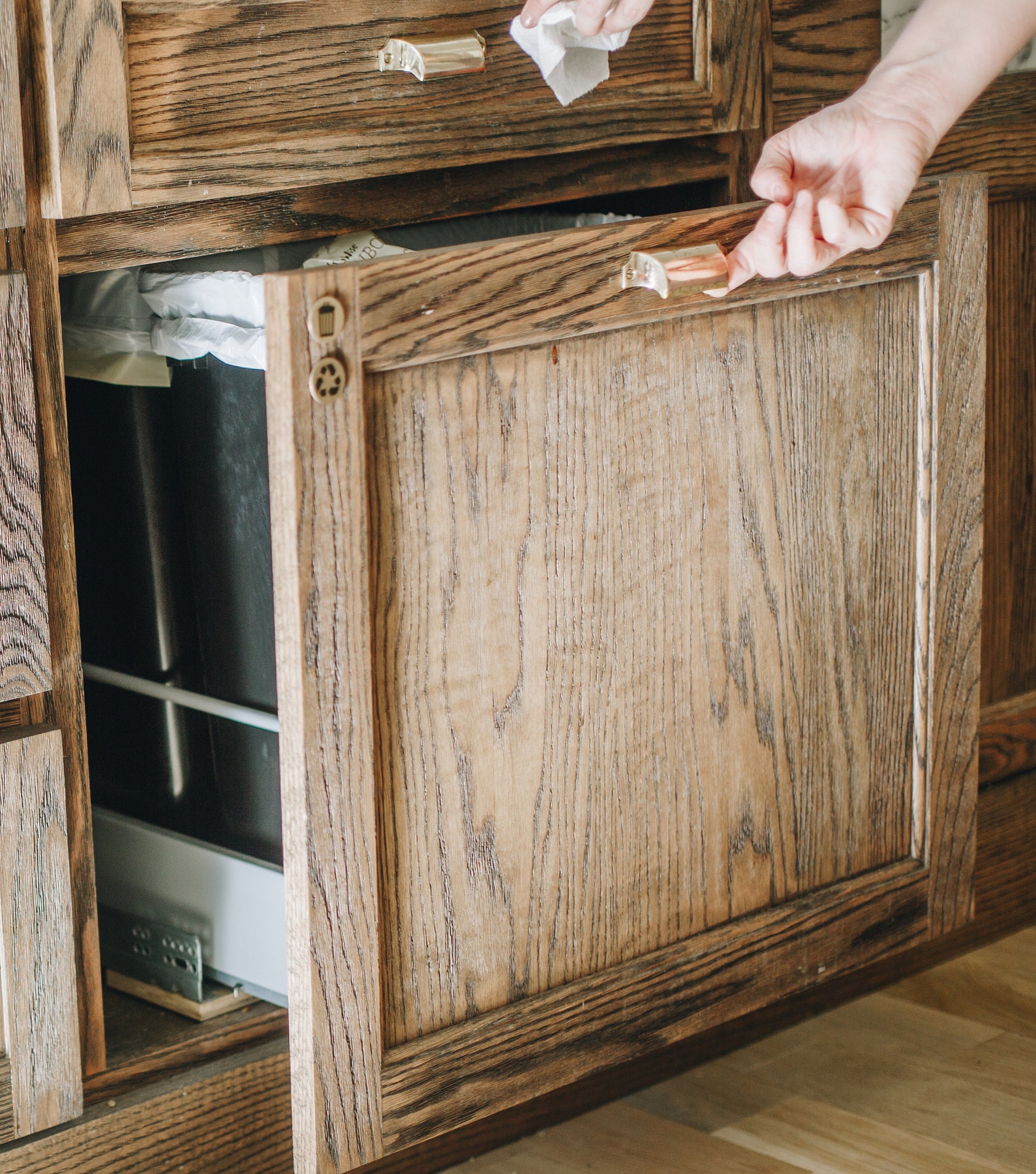 Metal Trash and Recycling Label Set duo Kitchen Label - Etsy