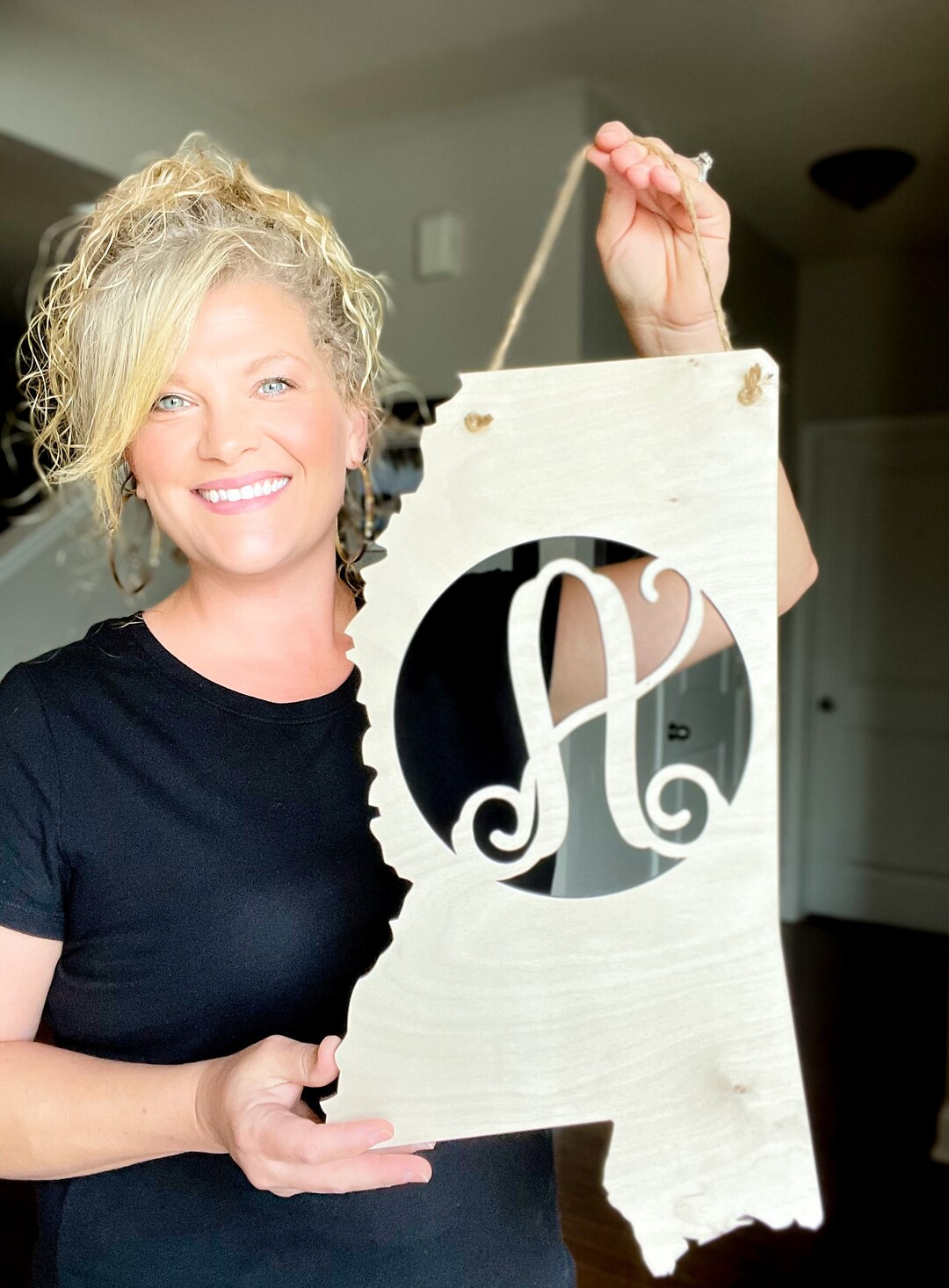 Monogrammed State Door Hanger | SC Monogrammed Door Hanger | Door Hanger | Wooden Monogram ...