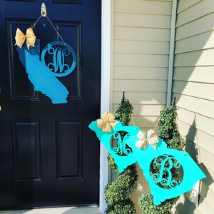 Monogrammed State Door Hanger | SC Monogrammed Door Hanger | Door Hanger | Wooden Monogram ...