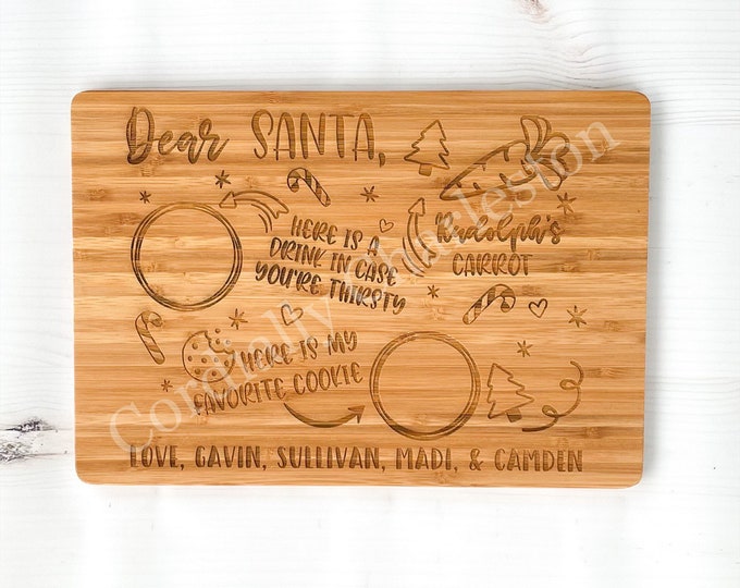 Santa Cookie Board Santa Cookie Christmas Eve Tray Cookie Board - Etsy