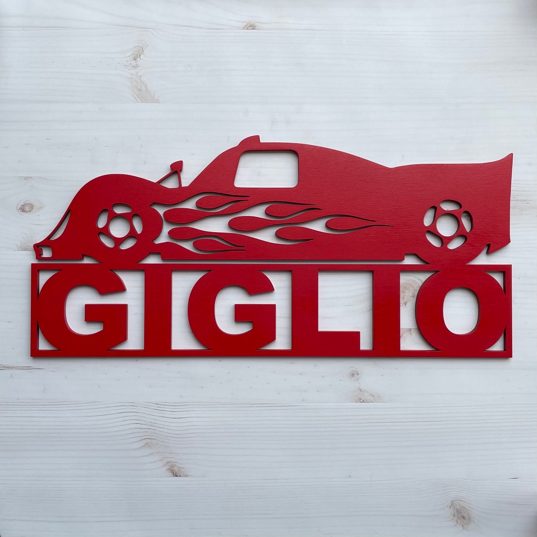 Race Car Name Sign - Wooden Name Sign - Race Car Decor - Kid Room Decor ...