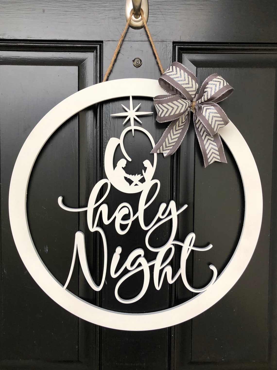 O Holy Night Door Hanger Holiday Door Hanger Christmas Etsy