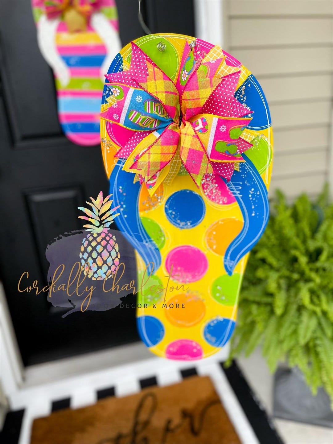Flip Flop Door Hanger | Summer Decor | Hello Summer | Sandals ...