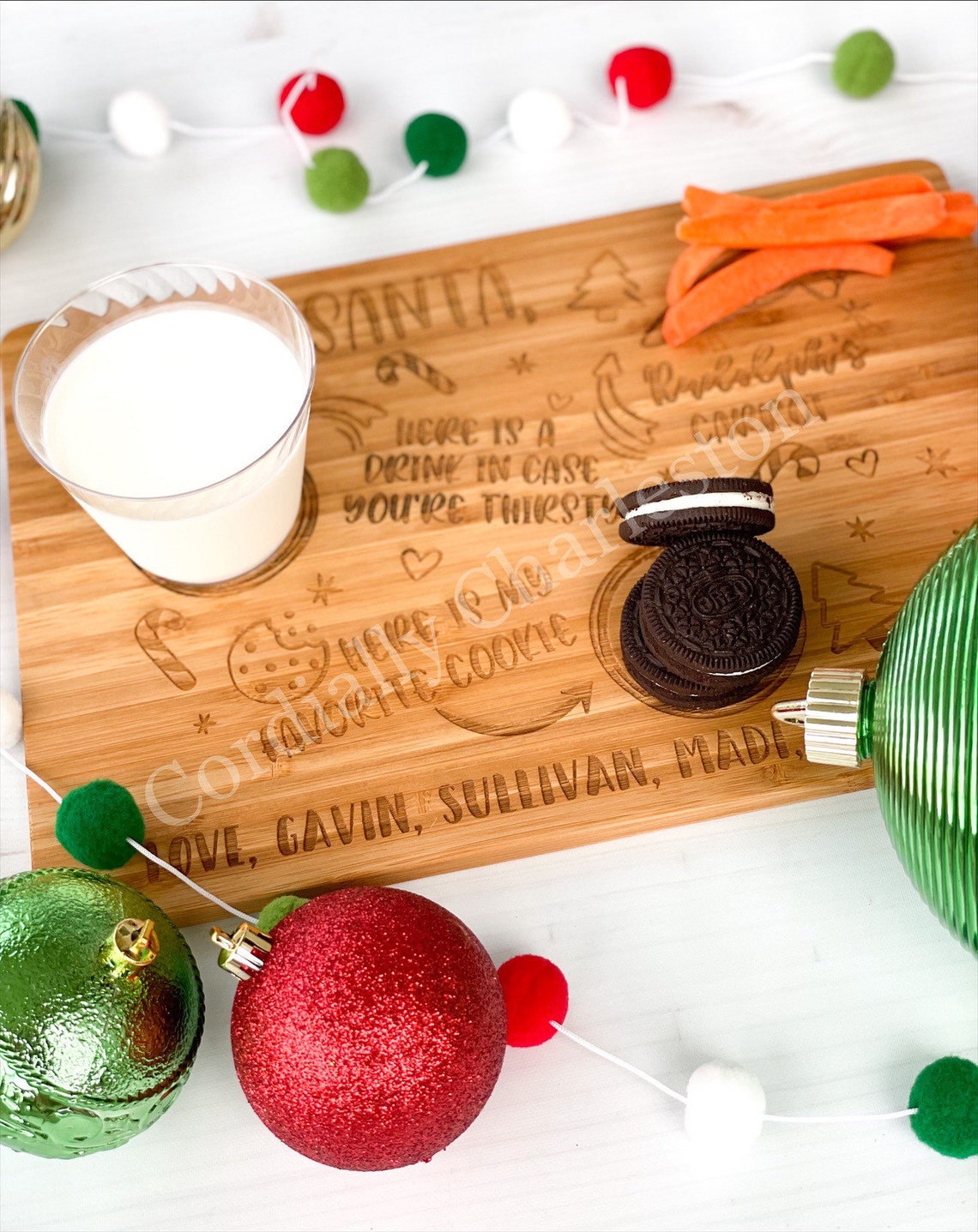 Santa Cookie Board Santa Cookie Christmas Eve Tray - Etsy