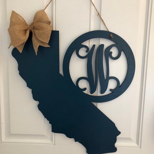Monogrammed State Door Hanger | SC Monogrammed Door Hanger | Door Hanger | Wooden Monogram ...