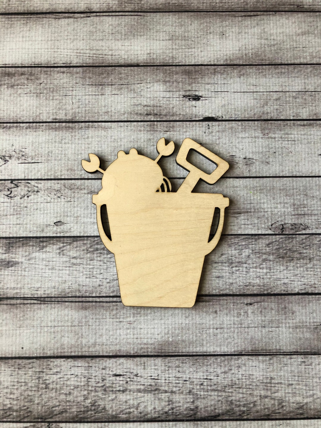 Beach Pail Cutout Sand Bucket Blank Wooden Blank - Etsy