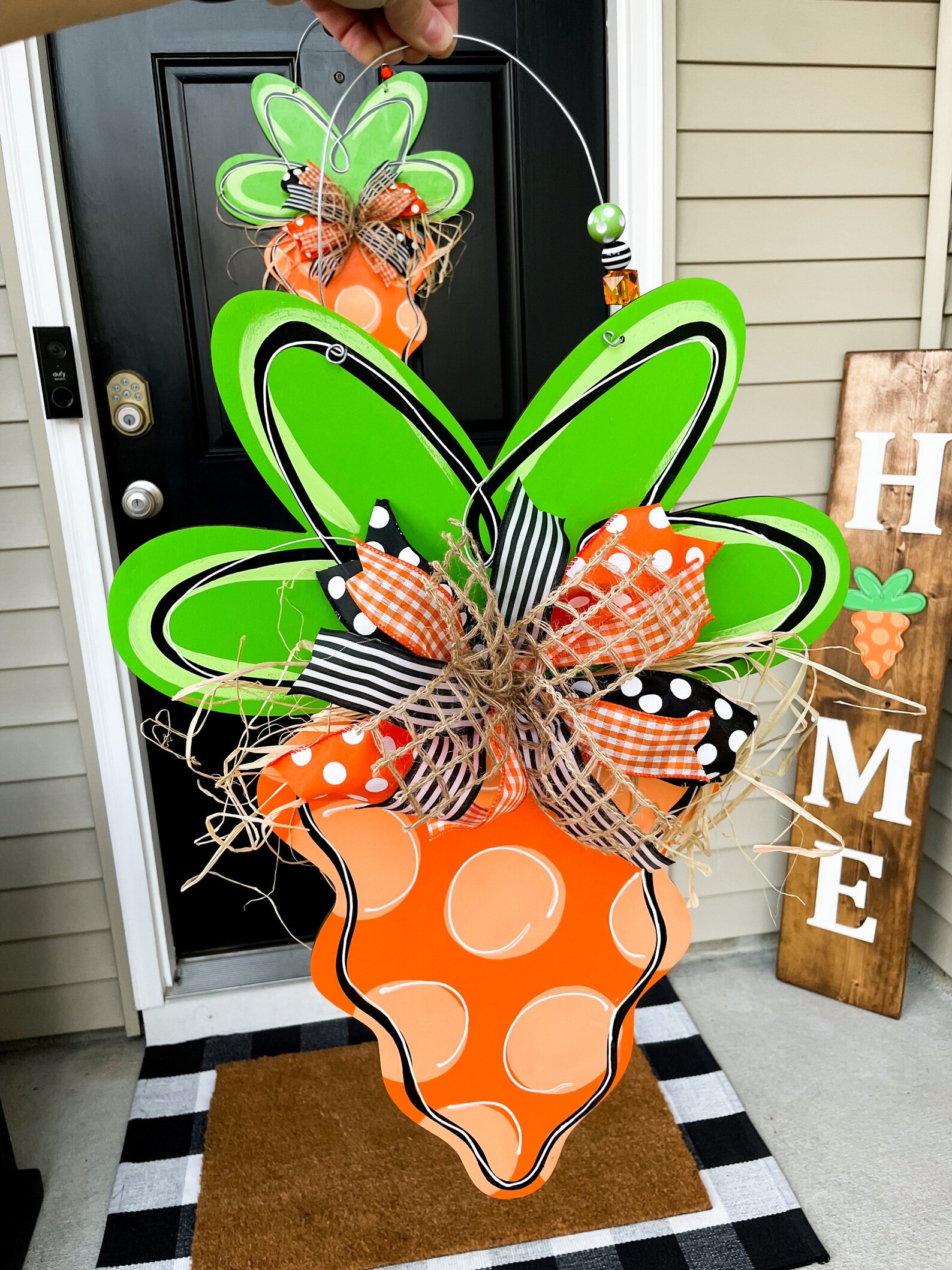 Hand Painted Carrot Door Hanger: Spring Easter Decor - Etsy