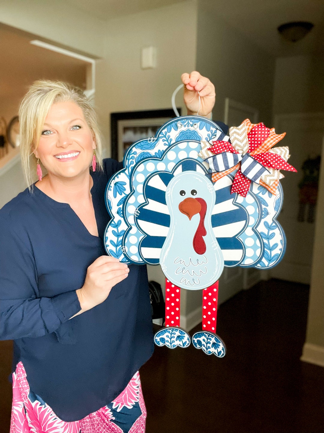 Turkey Door Hanger | Fall Door Hanger | Cute Turkey | Thanksgiving ...