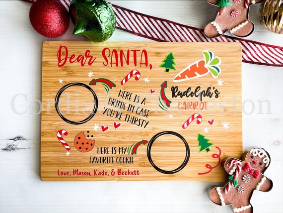 Santa Cookie Board Santa Cookie Christmas Eve Tray - Etsy