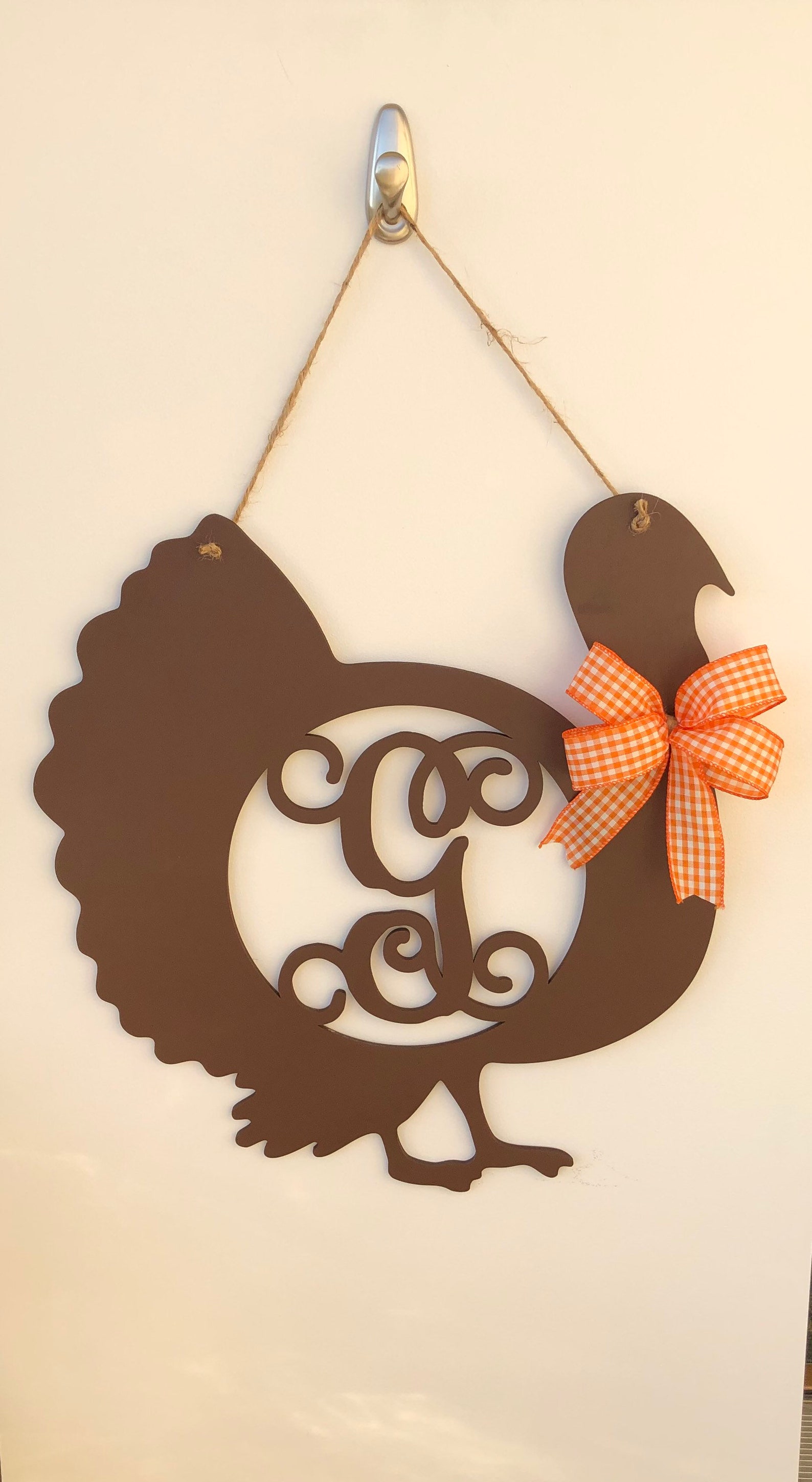 Turkey Door Hanger Monogrammed Door Hanger Thanksgiving Fall Decor - Etsy